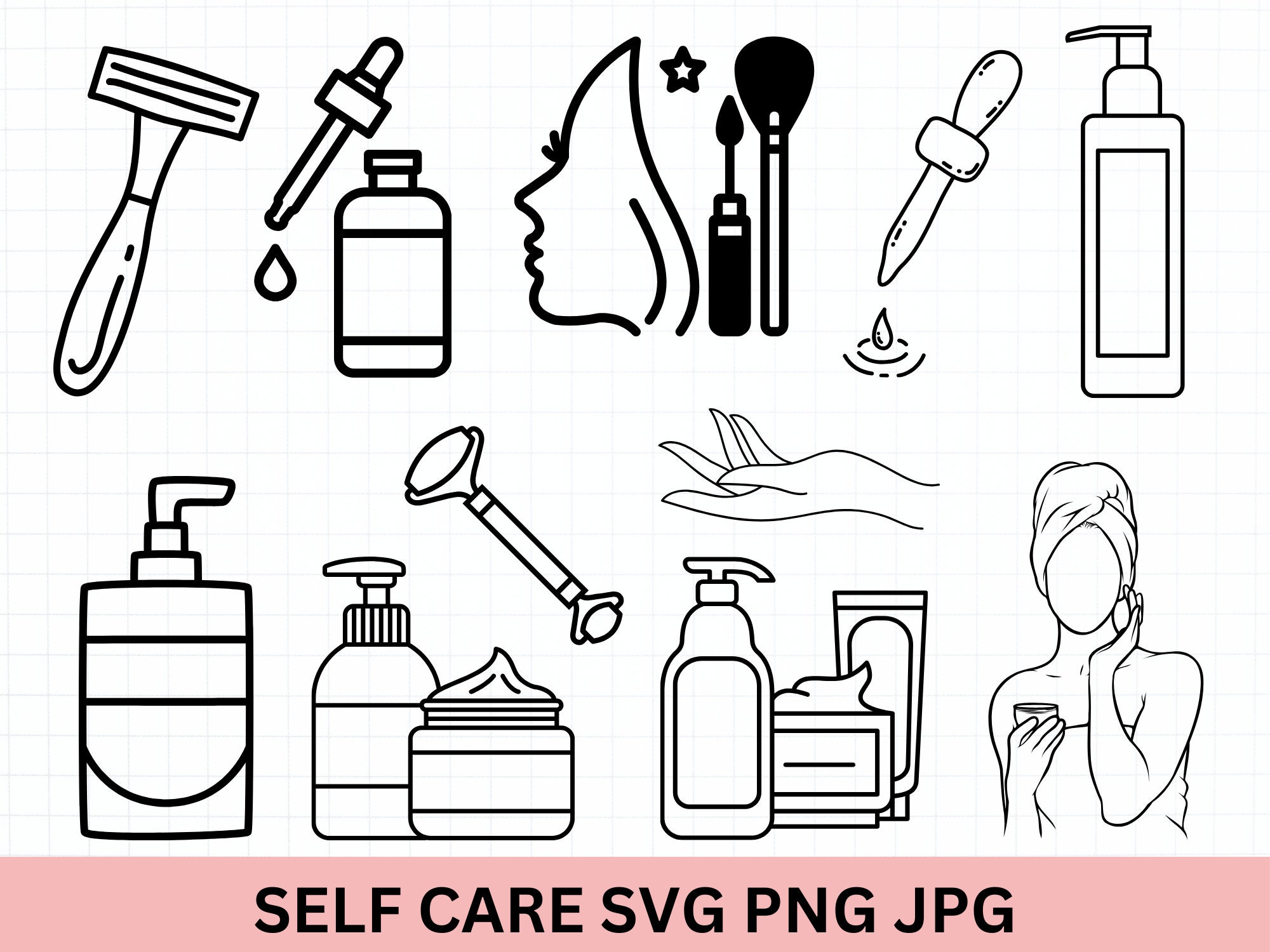 Self Care SVG Bundle - Skin Care SVG, Self Love Graphic, Skincare Clip ...