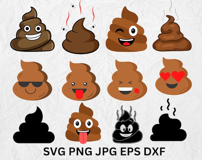 Poop SVG, Poop Icon Svg, Poop Clipart, Smiling Poop, Smiling Poop Svg ...