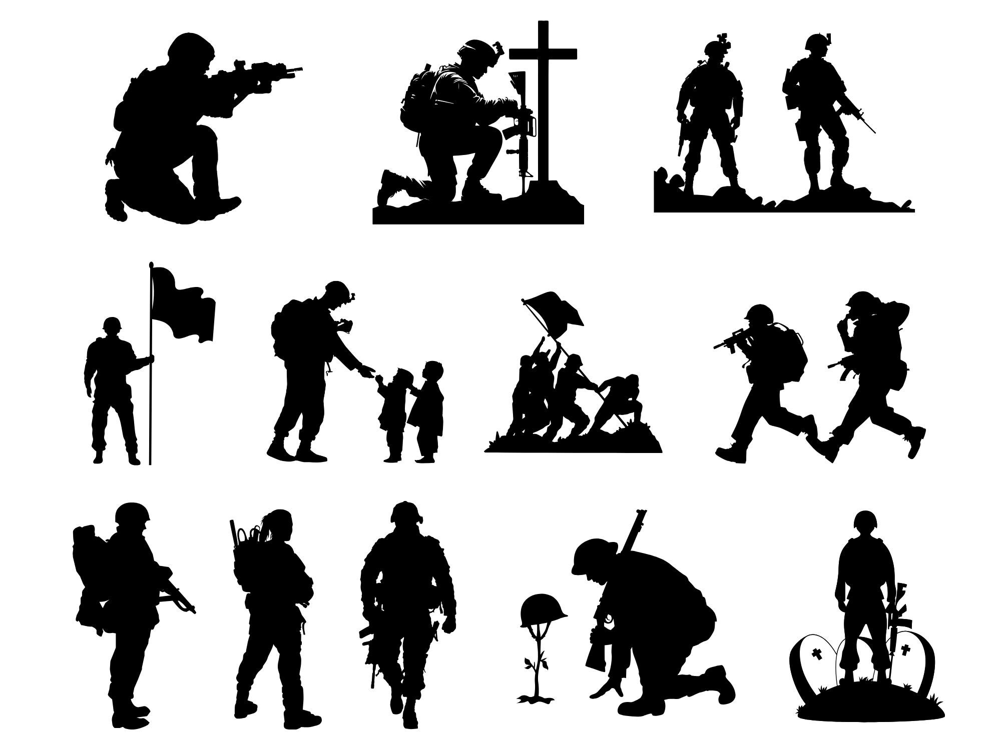 Soldier Svg, Soldiers Silhouette, Soldier Cut File, Soldier Svg Bundle ...