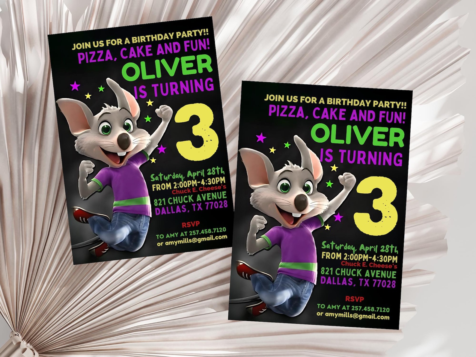 Editable Chuck E Cheese Birthday Invitation Template | Chuck Evite ...