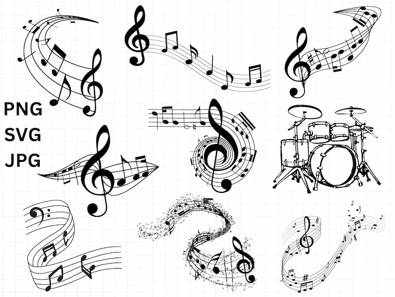 MUSIC NOTES SVG, Music Notes Bundle Svg, Music Notes Clipart , Music ...