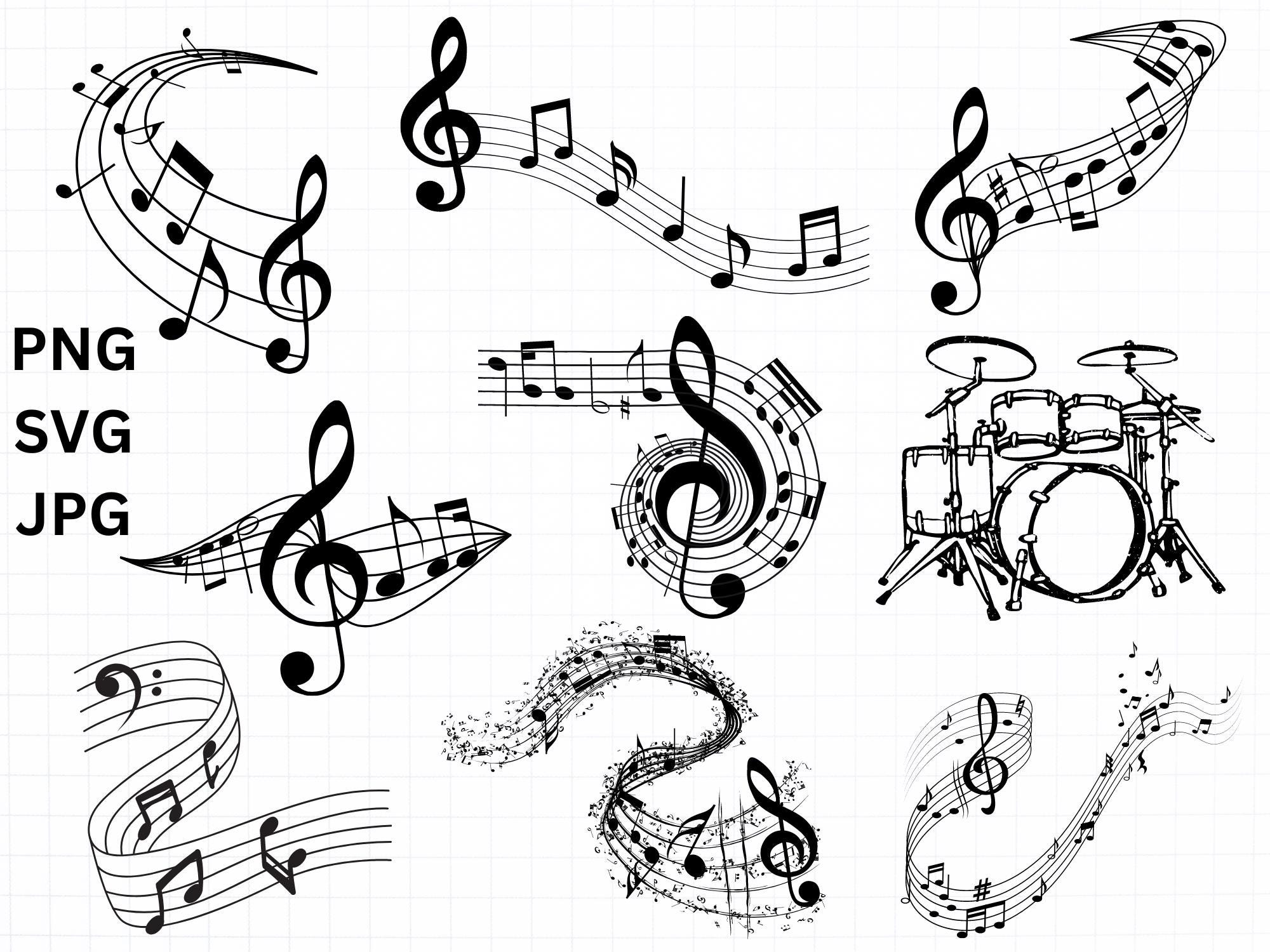 MUSIC NOTES SVG, Music Notes Bundle Svg, Music Notes Clipart , Music ...