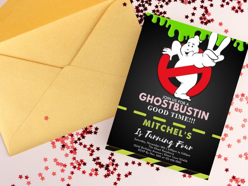 Editable Ghostbusters Birthday Invitation | Printable Ghostbusters ...