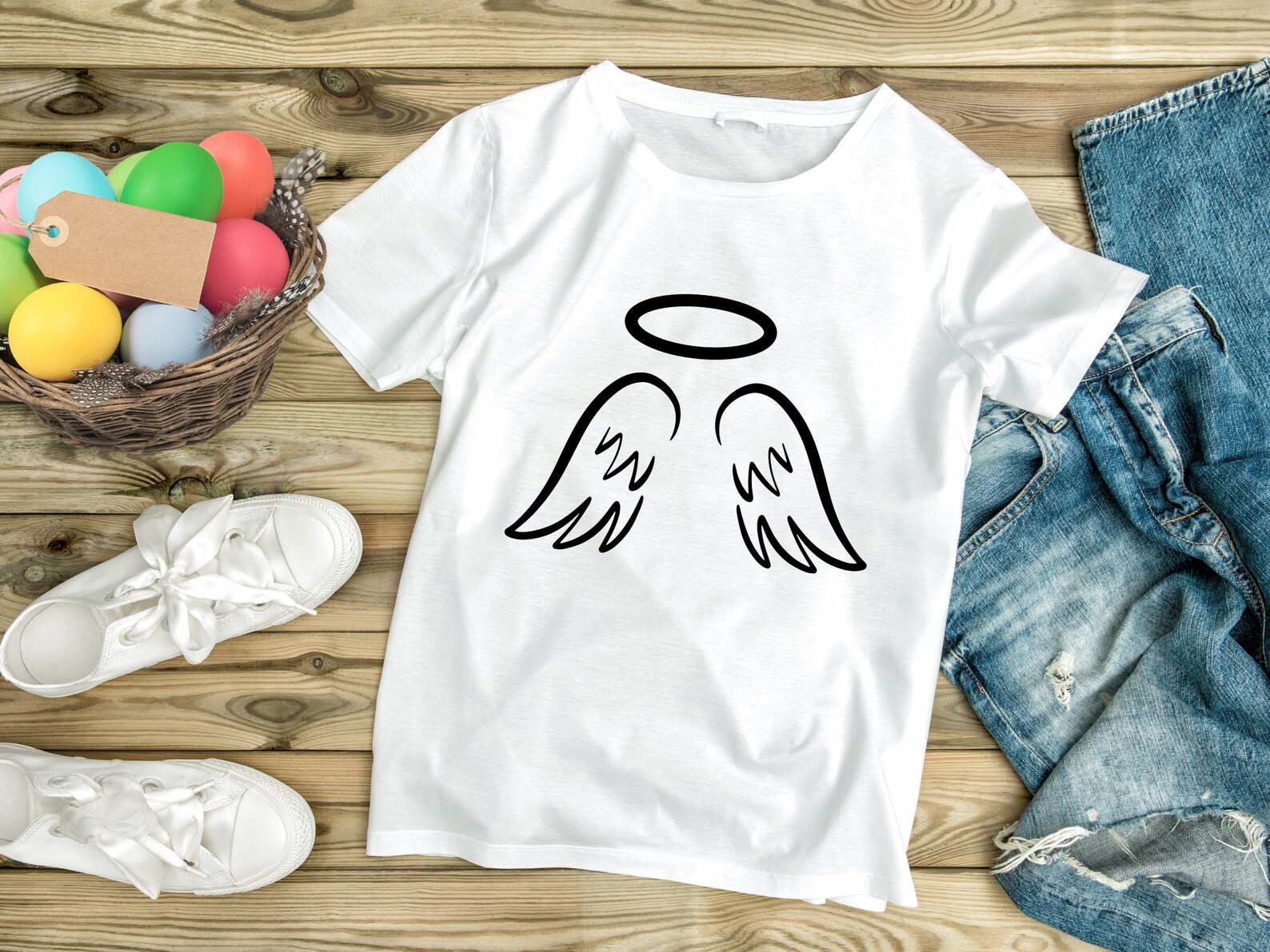 Angel Wings SVG, Angel Wings and Halo SVG, Angel Svg, Wings Svg, Wing ...