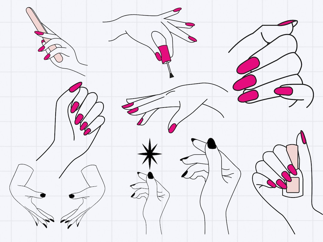 Nail Svg, Woman Nails Pretty Hands Png , Fingers Svg , Nail Artist SVG ...