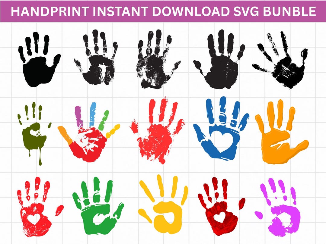 Handprint SVG, Hand Cut File, Handprint Cricut, Handprint Silhouette ...