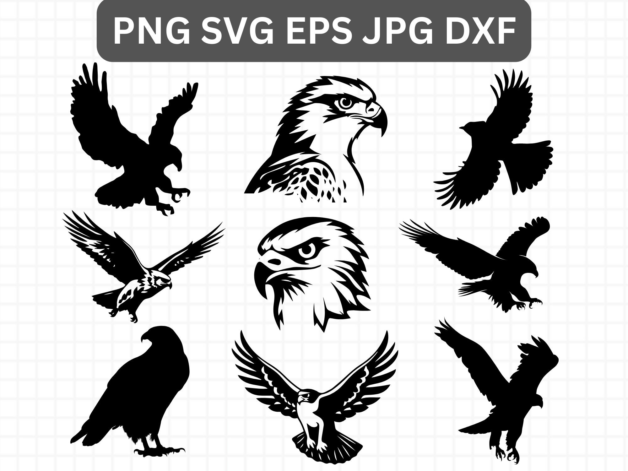 Eagle SVG, Eagle Silhouette, Eagle Head SVG , Eagle Head SVG Bundle ...