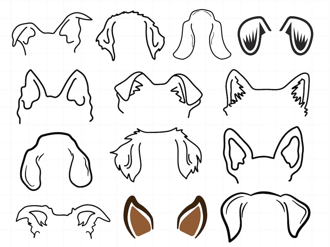 Dog Breed Ears SVG, Dog Ears Outline Bundle, Dog Svg Bundle, Dog Ears ...