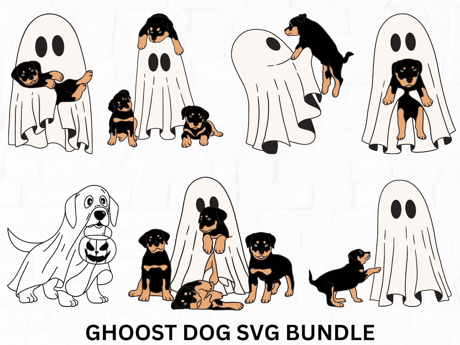 Сute Ghost Dog Svg, Ghost Dog Halloween Svg , Ghost Dog Retro Spooky ...