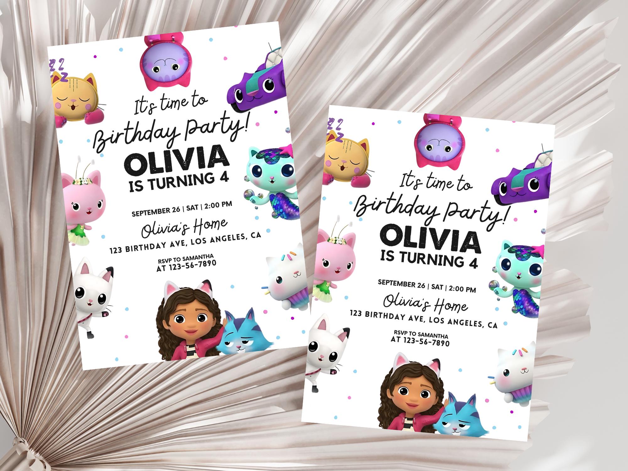 Gabbys Dollhouse Birthday Invitation | Editable Gabby's Kids Birthday ...