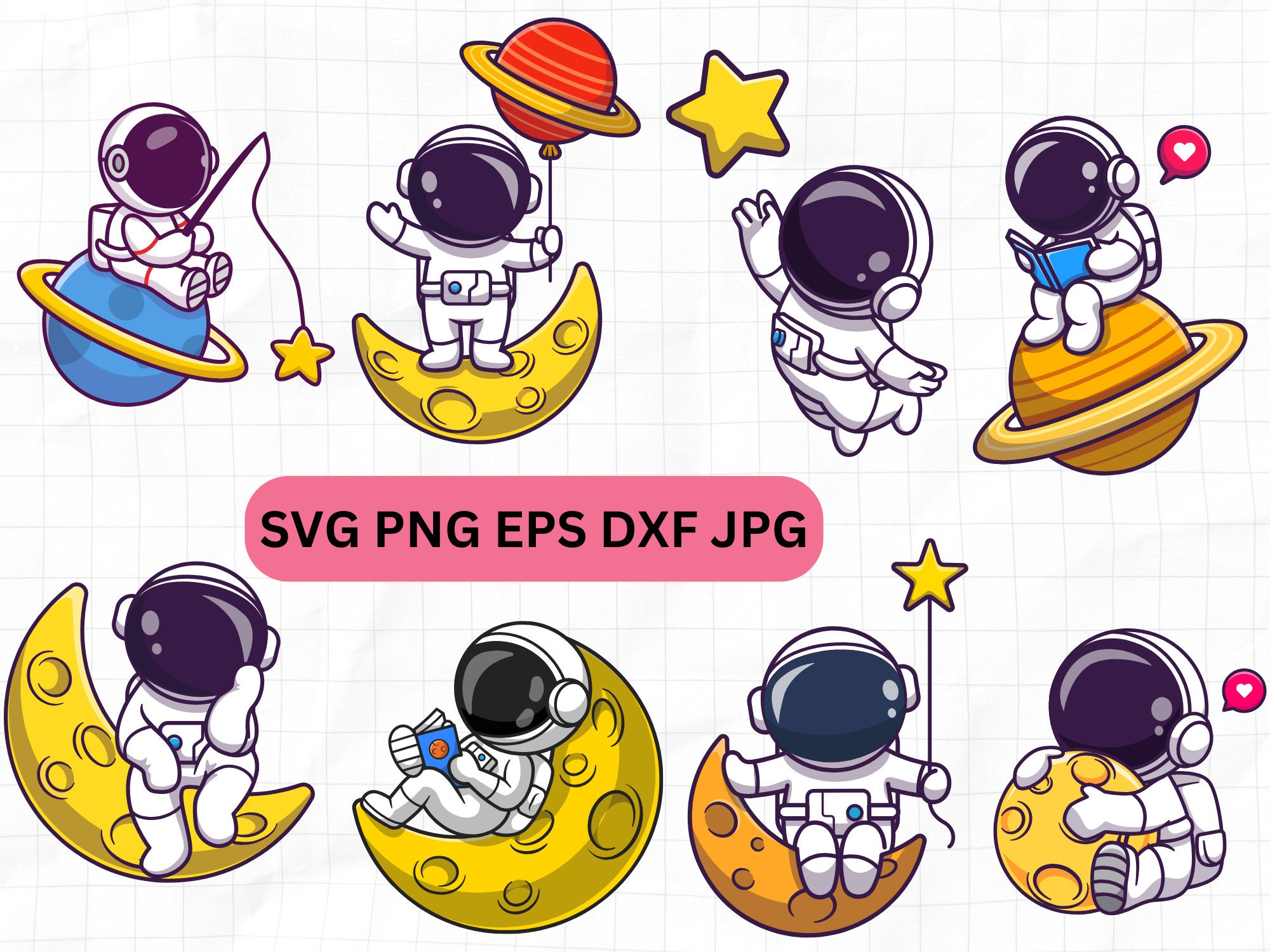 Astronaut Svg Png Bundle, Astronaut With Rocket Svg, Kid Astronaut Svg ...