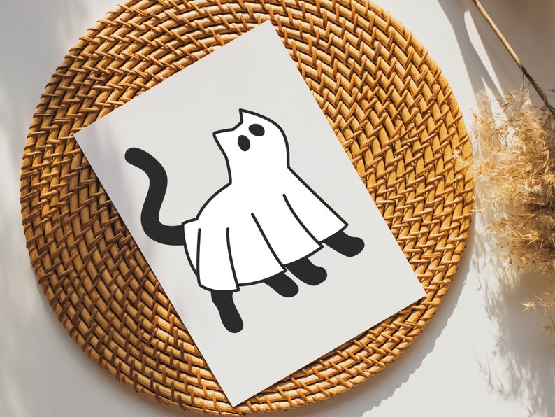 Сute Ghost Cat PNG, Ghost Cat Svg, Cat Lovers, Halloween Cat Svg, Cat ...