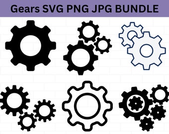 Gears SVG Bundle, Gears Dxf, Gears Png, Gears Clipart, Gears SVG Cut ...