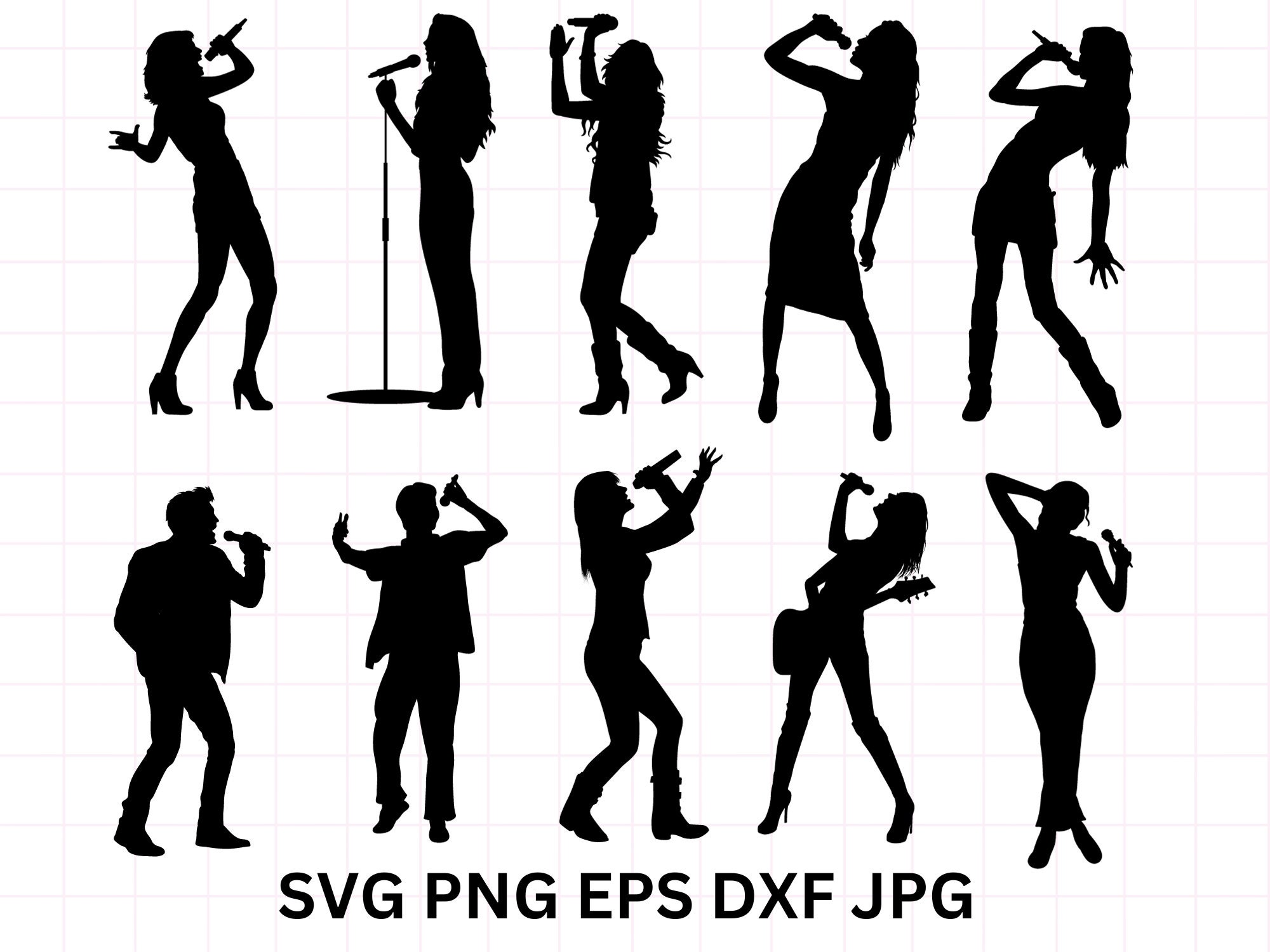 Singer Svg, Singing People Svg, Women Singing Song , Dancing and ...