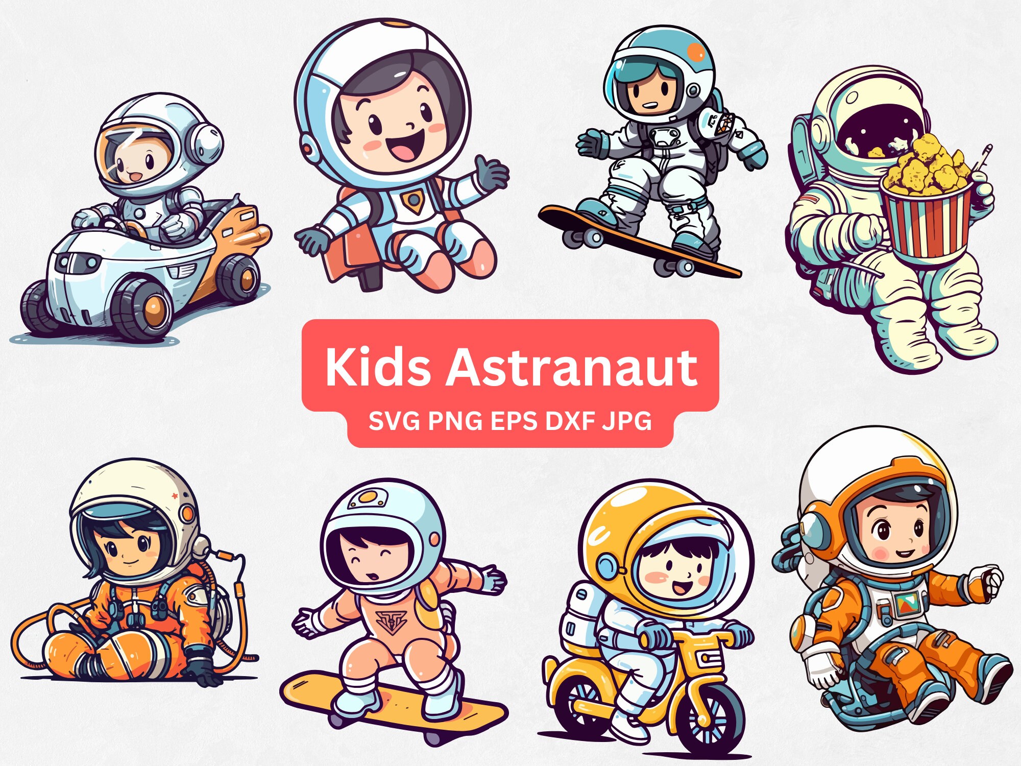 Astronaut Svg Png Bundle, Astronaut With Rocket Svg, Kid Astronaut Svg ...