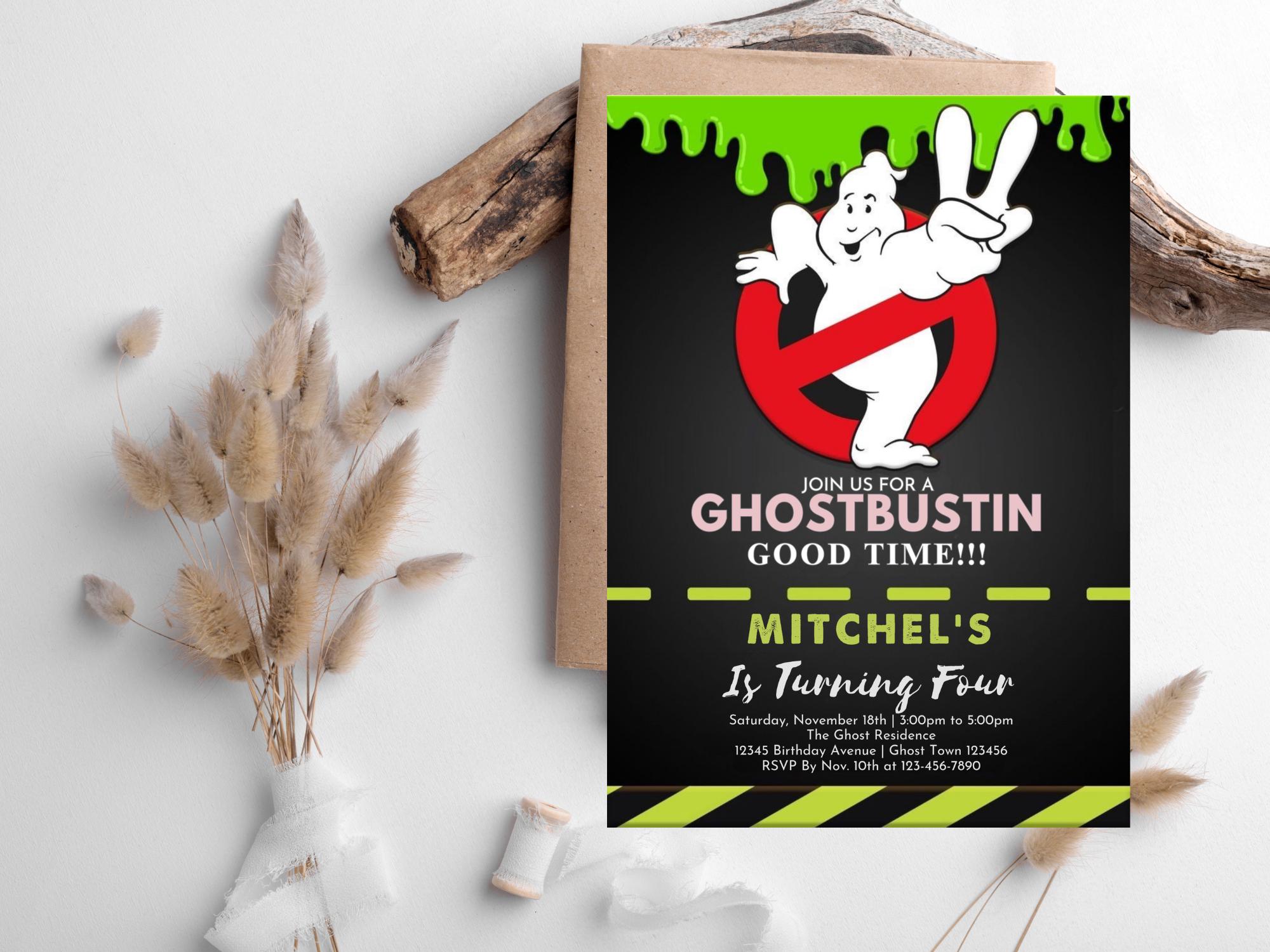 Editable Ghostbusters Birthday Invitation | Printable Ghostbusters ...