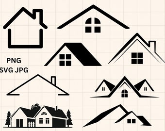 House Roof Svg, Svg Files for Cricut, House SVG, House Roof Cut File ...