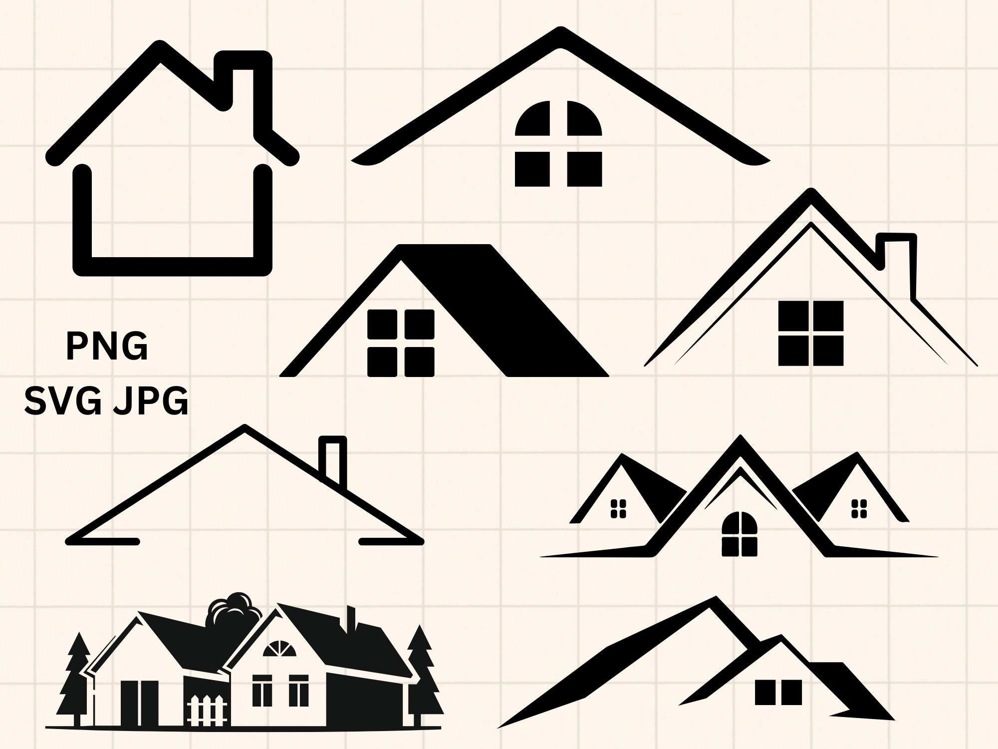 House Roof Svg, House SVG, House Roof Cut File, House Clipart, Roof ...