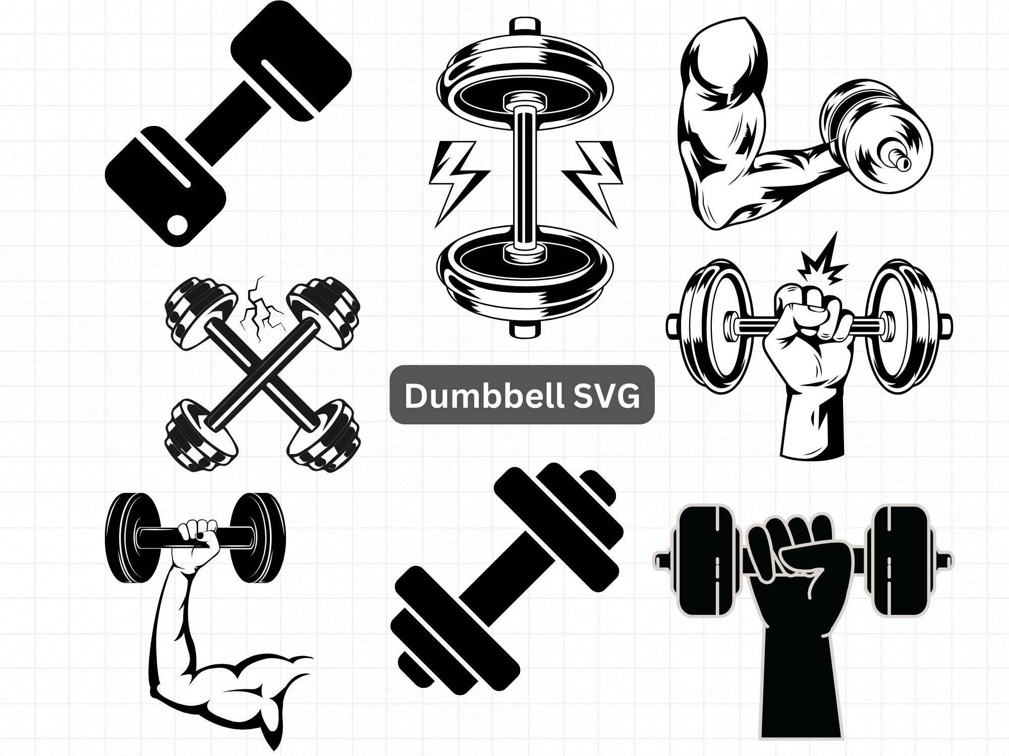Dumbbell Svg , Workout Silhouette , Fitness SVG, Dum Bell Weight ...
