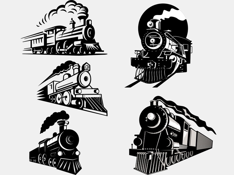 Train Svg Train Clipart Train Svg Bundle Train Silhouette Etsy