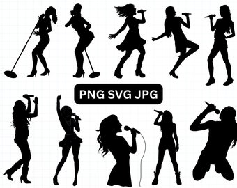 Singer Svg, Singing People Svg, Women Singing Song , Dancing and ...