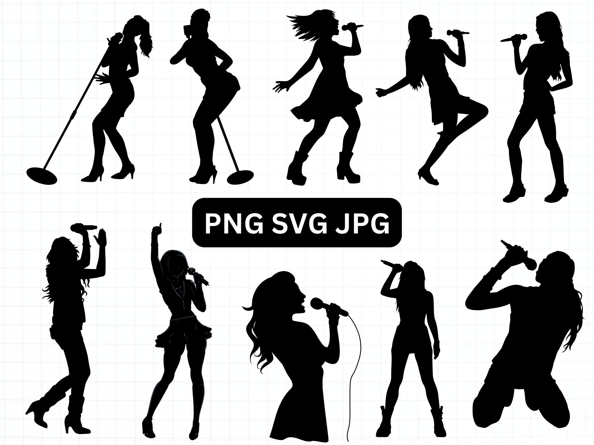 Singer Svg, Singing People Svg, Women Singing Song , Dancing and ...