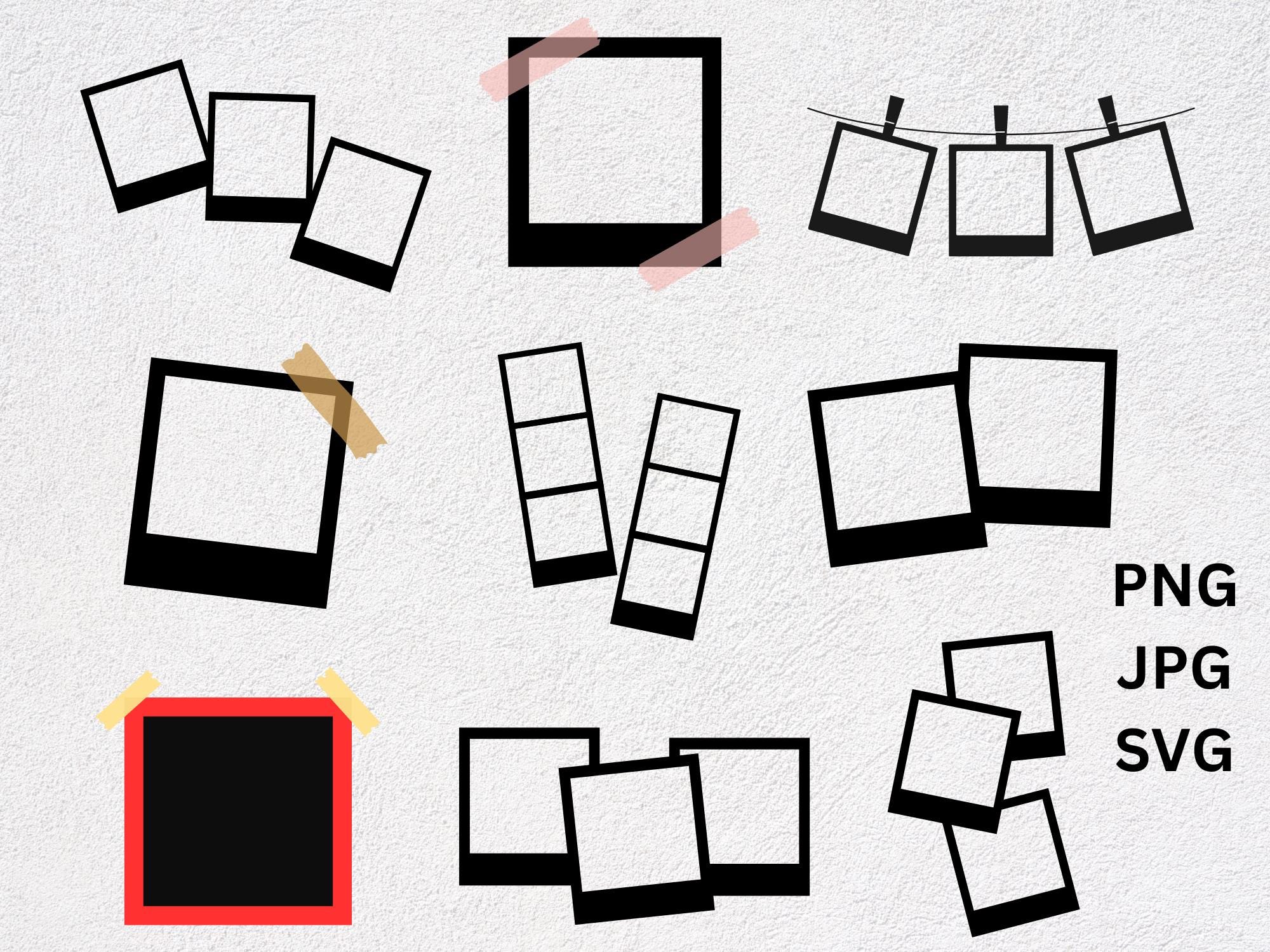 Polaroid Frame Svg Bundle, Polaroid Cut File, Frame Clipart, Frame Cut ...