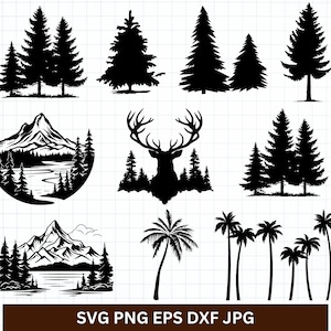 Mountain Forest SVG Bundle, Landscape Svg Wood, Forest Tree Svg, Forest ...