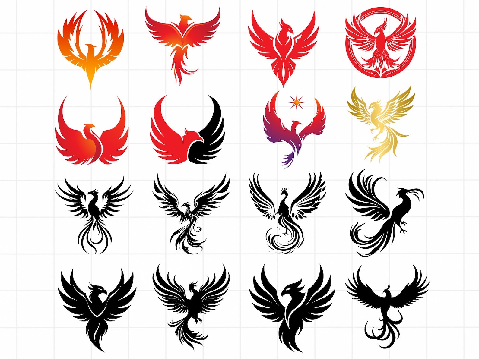 Phoenix SVG Bundle, Phoenix Clipart ,phoenix SVG Cut Files for Cricut ...
