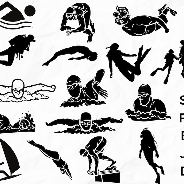 Swimmer Svg - Etsy