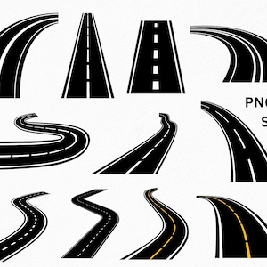 Road Svg Bundle,road Clipart, Road Cut File, Highway Svg, Road Dxf ...