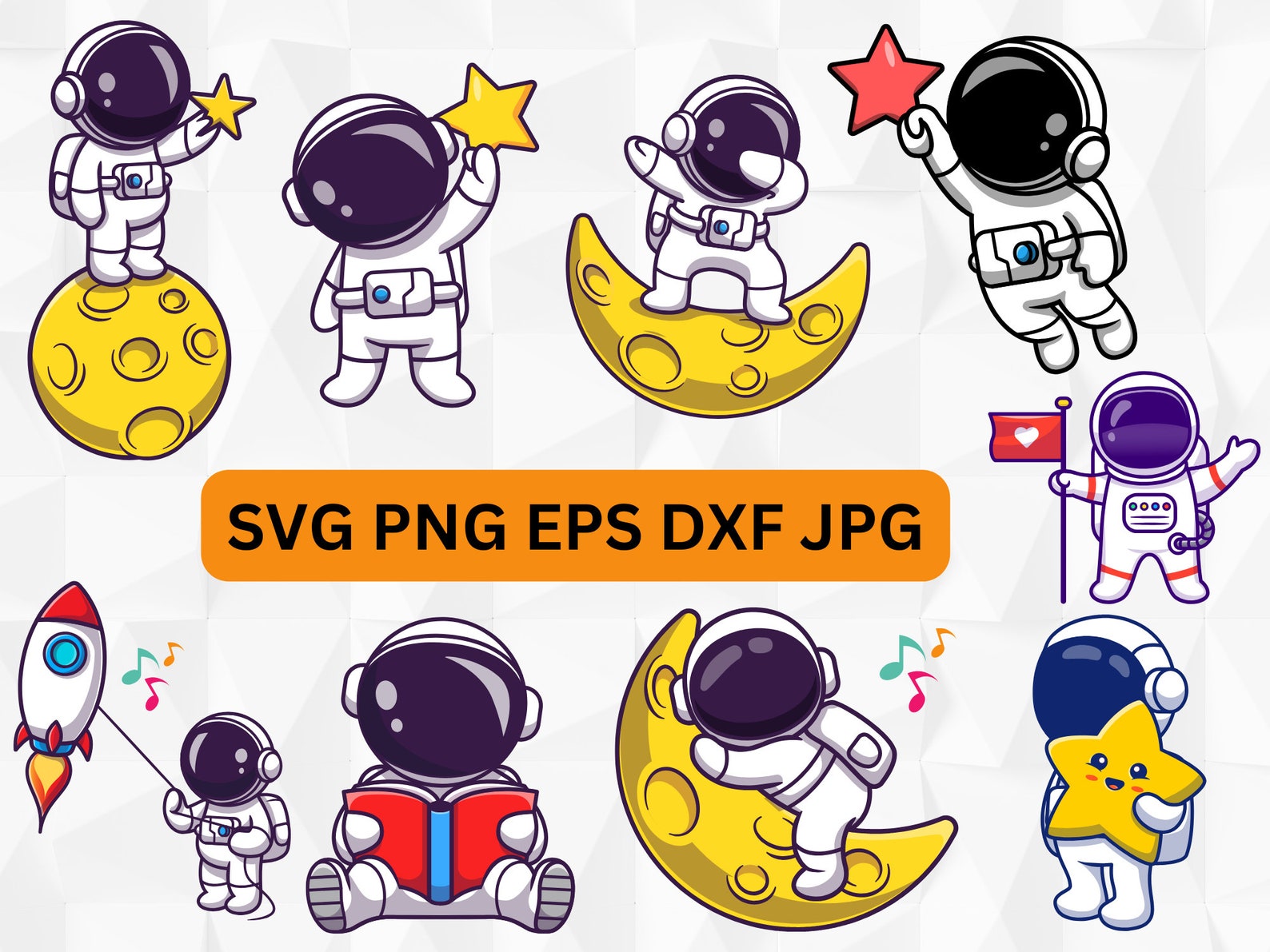 Astronaut Svg Png Bundle, Astronaut With Rocket Svg, Kid Astronaut Svg ...