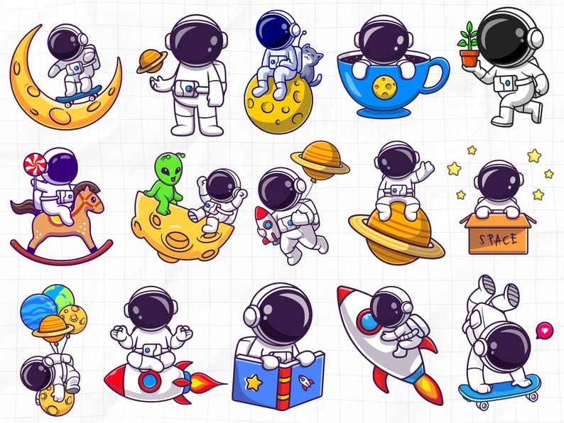 Astronaut Svg Png Bundle, Astronaut With Rocket Svg, Kid Astronaut Svg ...