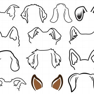 Dog Breed Ears SVG, Dog Ears Outline Bundle, Dog Svg Bundle, Dog Ears ...