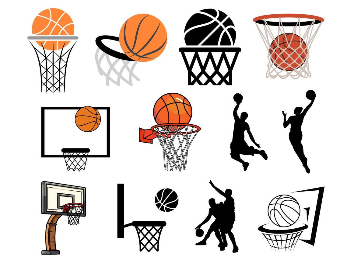 Basketball Silhouette | Sport Silhouette | Basketball Ball SVG ...
