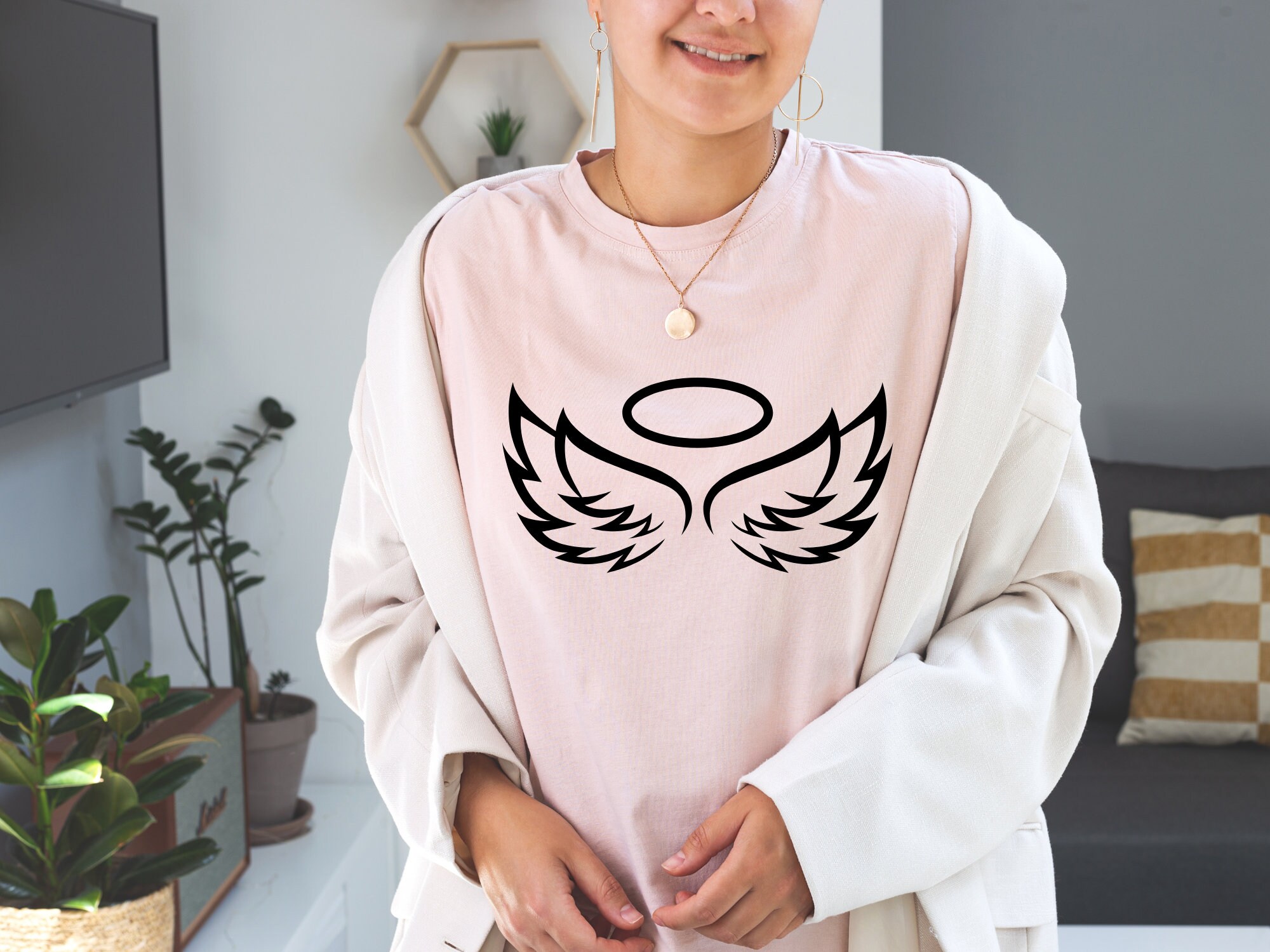 Angel Wings SVG, Angel Wings and Halo SVG, Angel Svg, Wings Svg, Wing ...