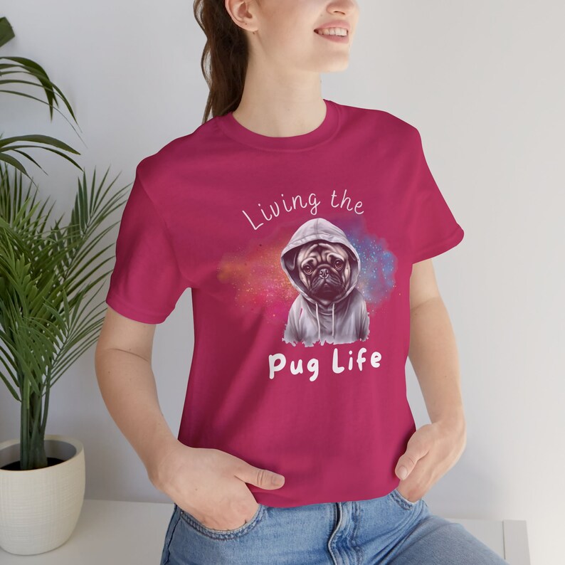 Living the Pug Life' T-shirt, Pug Lovers Gift, Pug Dog Shirt, Dog ...