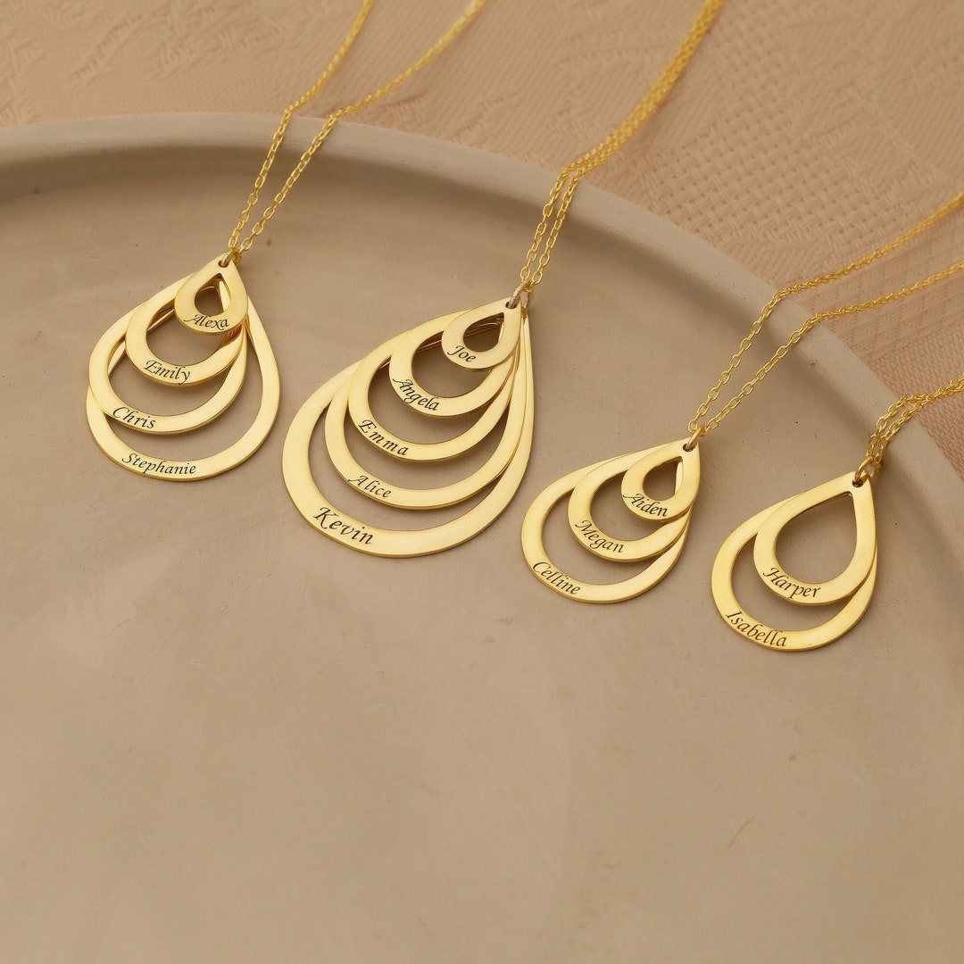 Multiple Name Necklace,family Name Necklace,personalized,children Name ...