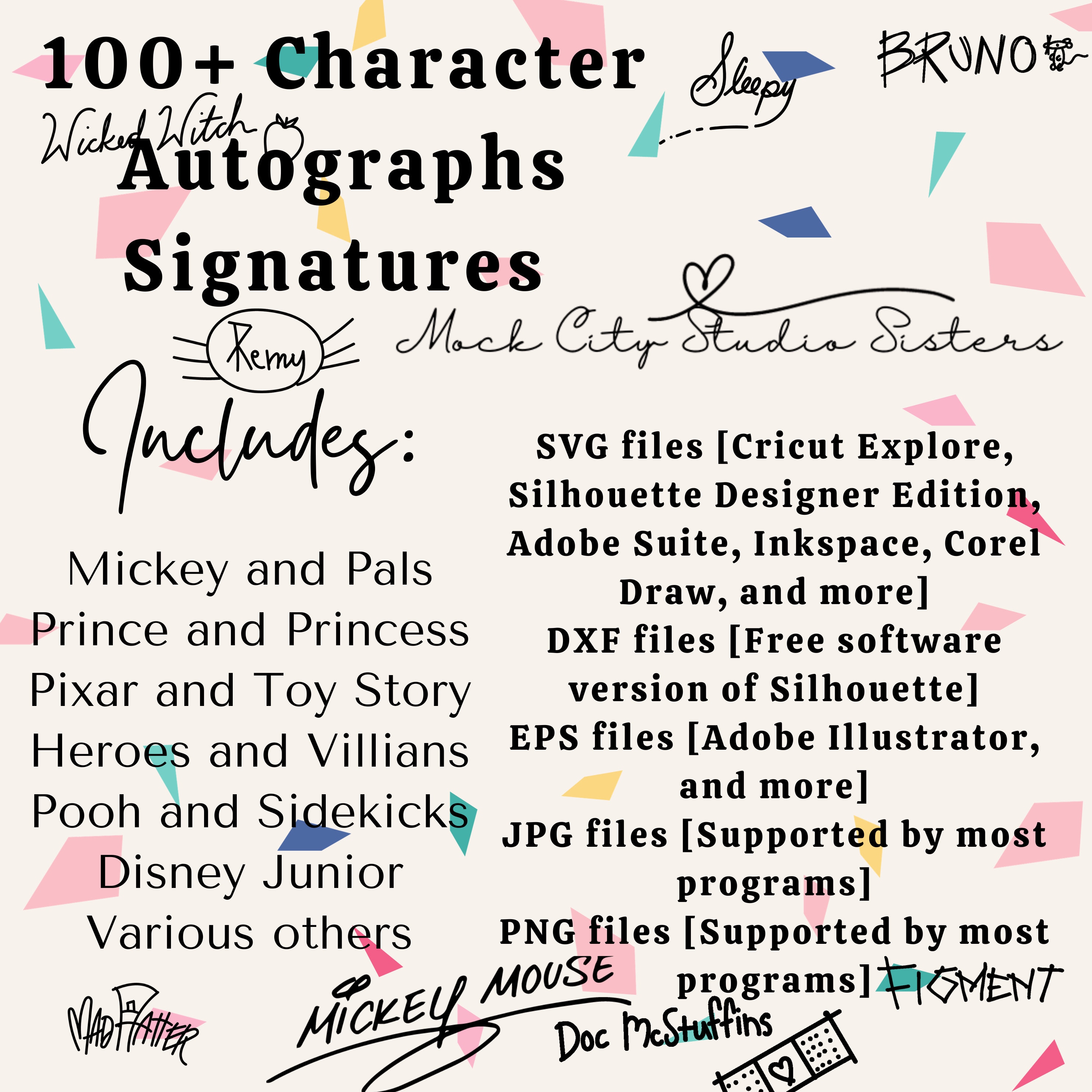 100 Character Autographs Signatures - Etsy