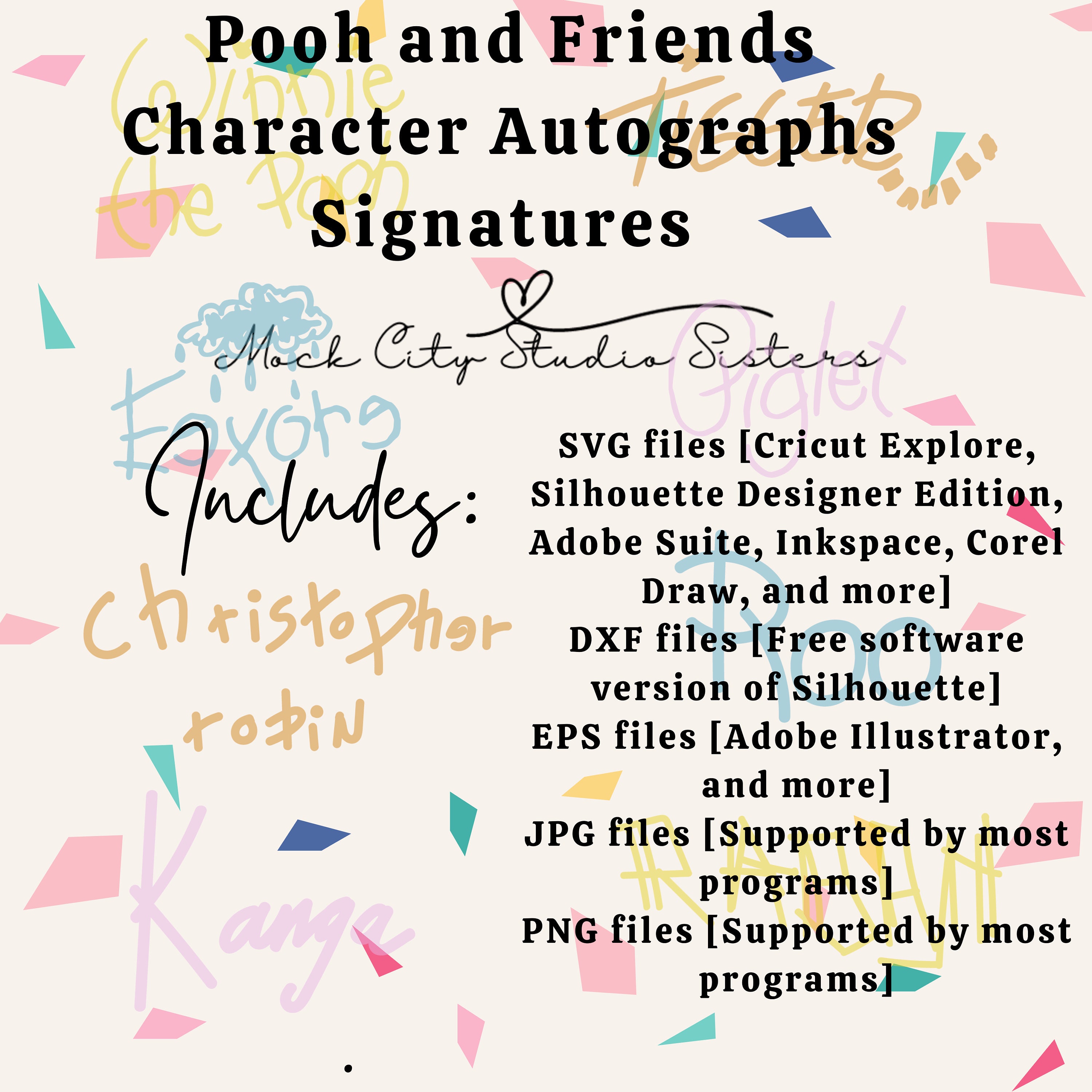 Pooh and Friends Signature Autographs - Etsy