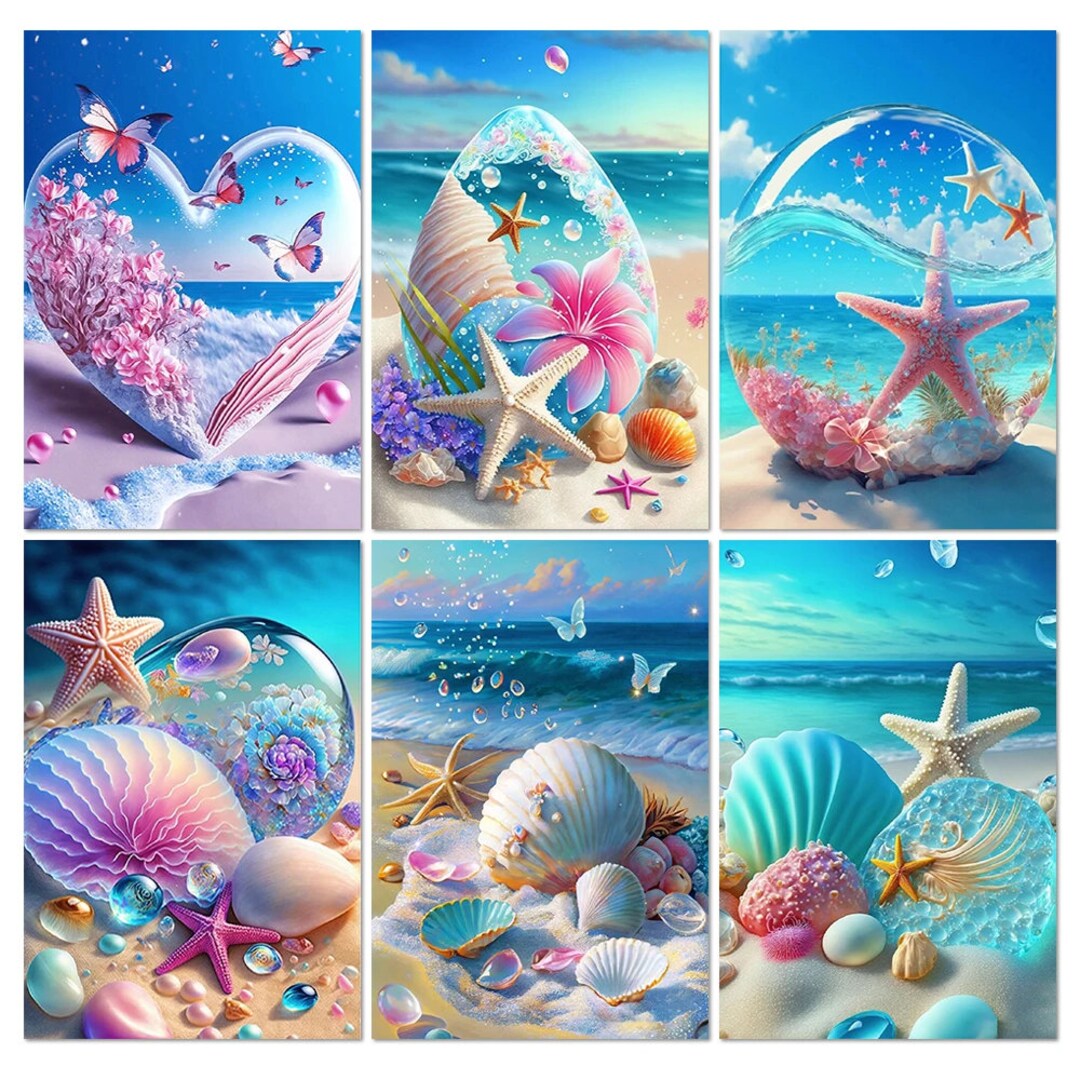 5D Diamond Painting Fantasy Shell Seaside Scenery Diamond - Etsy