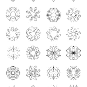 Geometric Floral Mandala Vector Bundle | Line Art SVG, EPS, PNG & Ai ...
