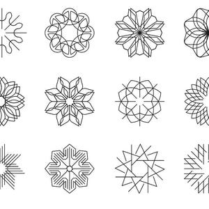 Geometric Floral Mandala Vector Bundle | Line Art SVG, EPS, PNG & Ai ...