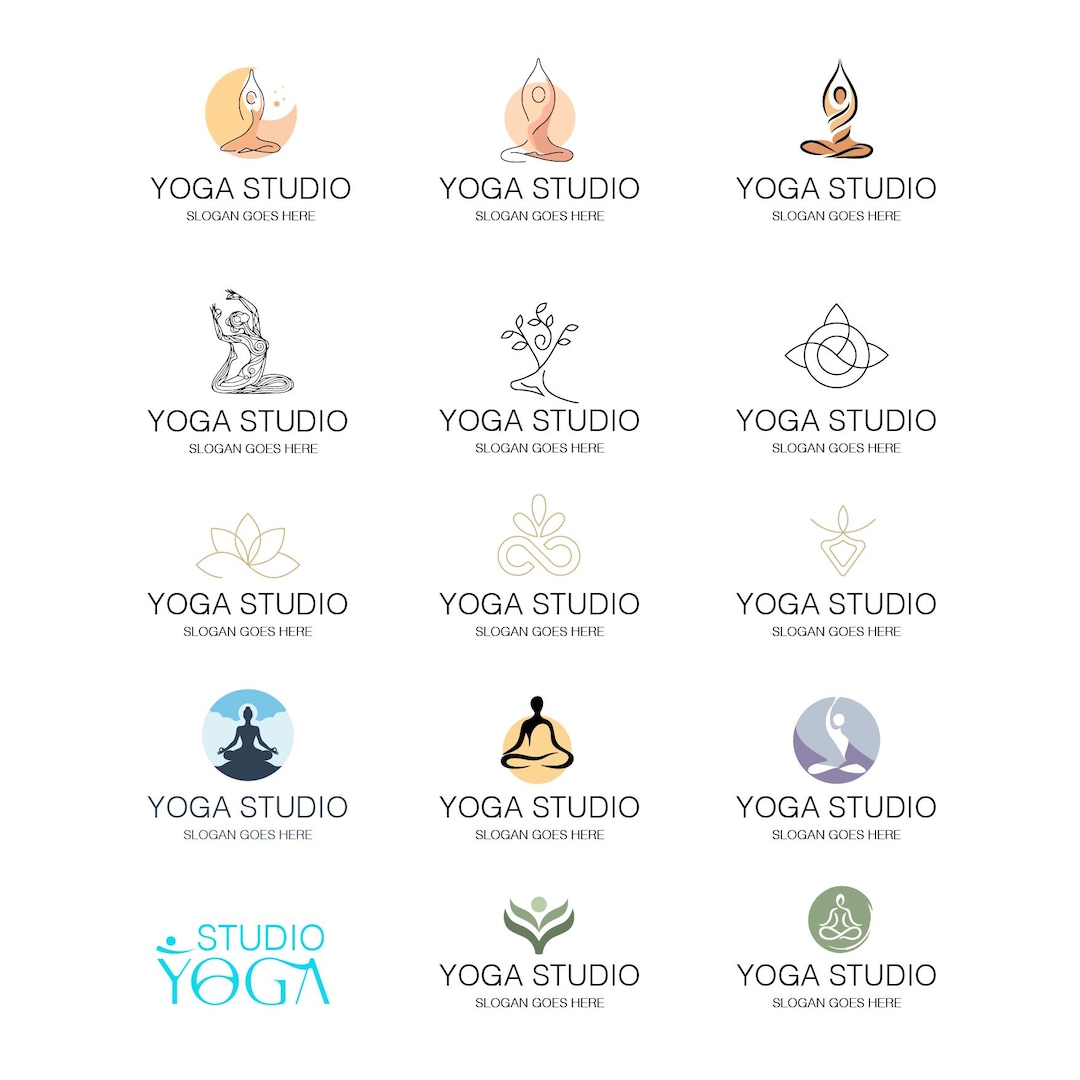 Yoga Logo Bundle – 15 Editable Minimalist Yoga Studio Logos (1 PDF ...