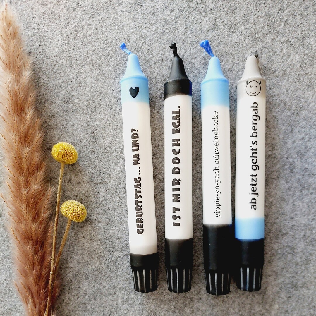 Evil Candles Set of 4 Colored and Printed Snappy Sayings - Etsy