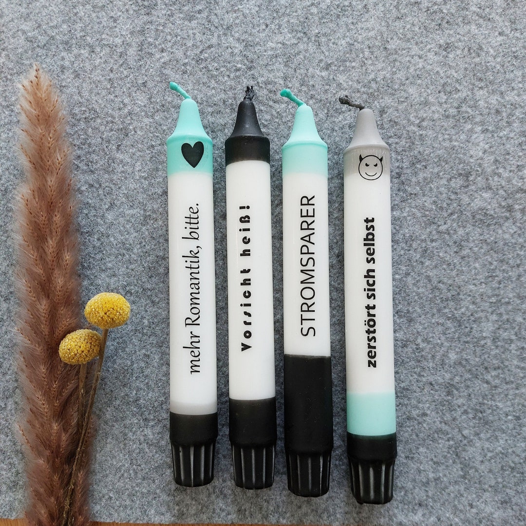 Evil Candles Set of 4 Colored and Printed Snappy Sayings - Etsy