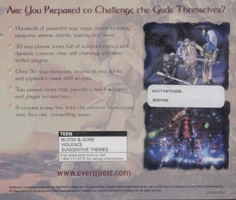 Everquest: the Planes of Power PC CD Rom 2002 Computer Video Game - Etsy