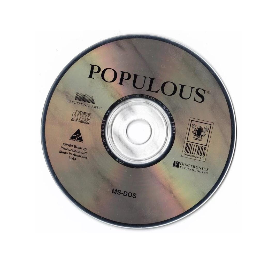 Populous PC Game CD Rom 1989 Ms-dos Bullfrog Retro Vintage - Etsy
