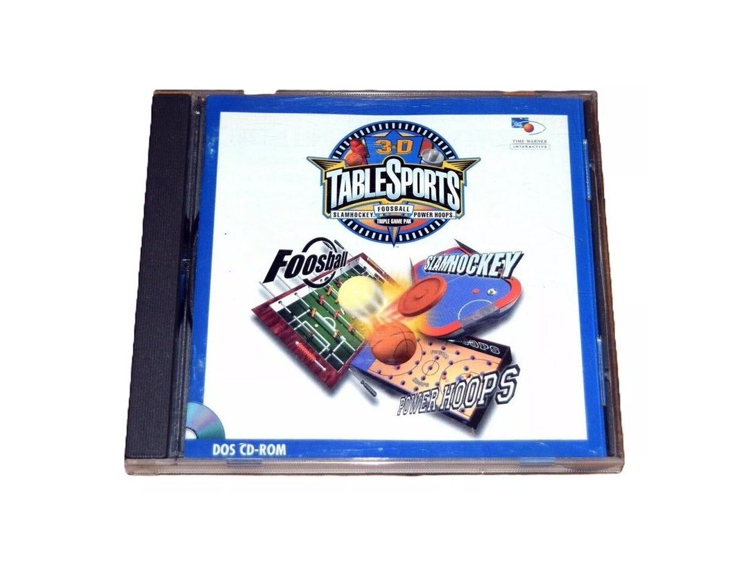 3-D Table Sports PC DOS CD Rom Game 1996 Foosball Slamhockey Power ...