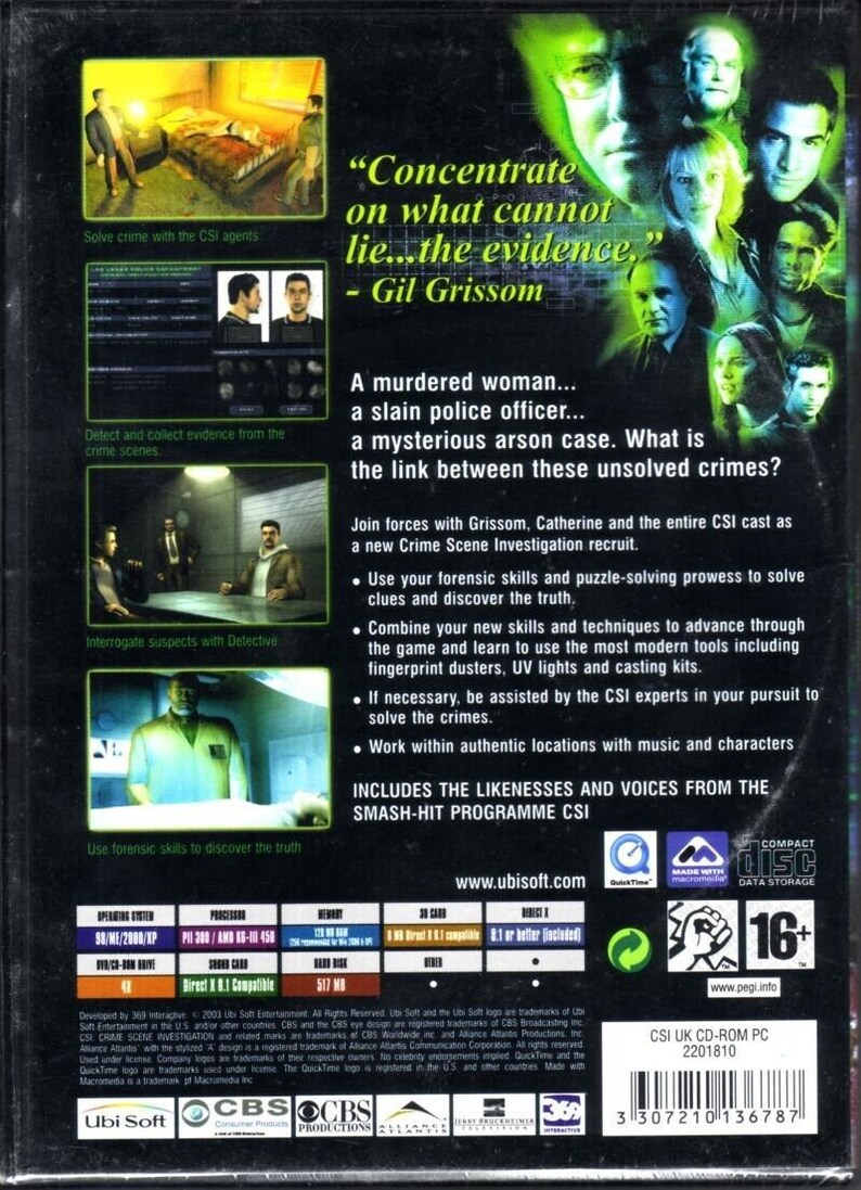 CSI: Crime Scene Investigation PC CD Rom 2003 Computer Video Game - Etsy